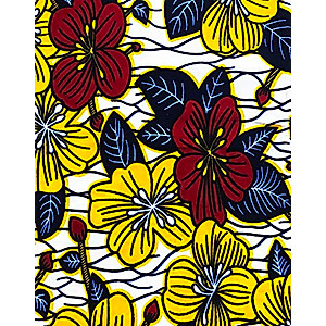 Vkceeool African Wax Print Fabric Ankara Cloth Fabric 6 Yards 100% Cotton (Fabric-B14)