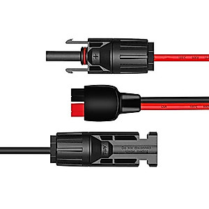 AYECEHI Solar Adapter Cable Solar Power Adapter Connector 3.2ft Male and Female Solar Panel Cable Kits -12AWG 1m/3.2ft