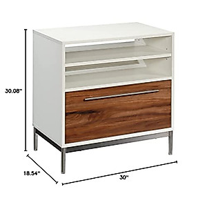 Sauder Vista Key Lateral File Pedestal, L: 30.00" x H: 18.54" x W: 30.08", Pearl White Finish