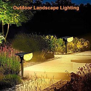 JESLED Solar Spot Lights Outdoor, Solar Spotlight 3000K, 2-in-1 Solar Landscape Lights Warm White, IP67 Waterproof Solar Wall Lights for Yard Garden Flag Pool Patio Driveway Porch Walkway(6 Pack)