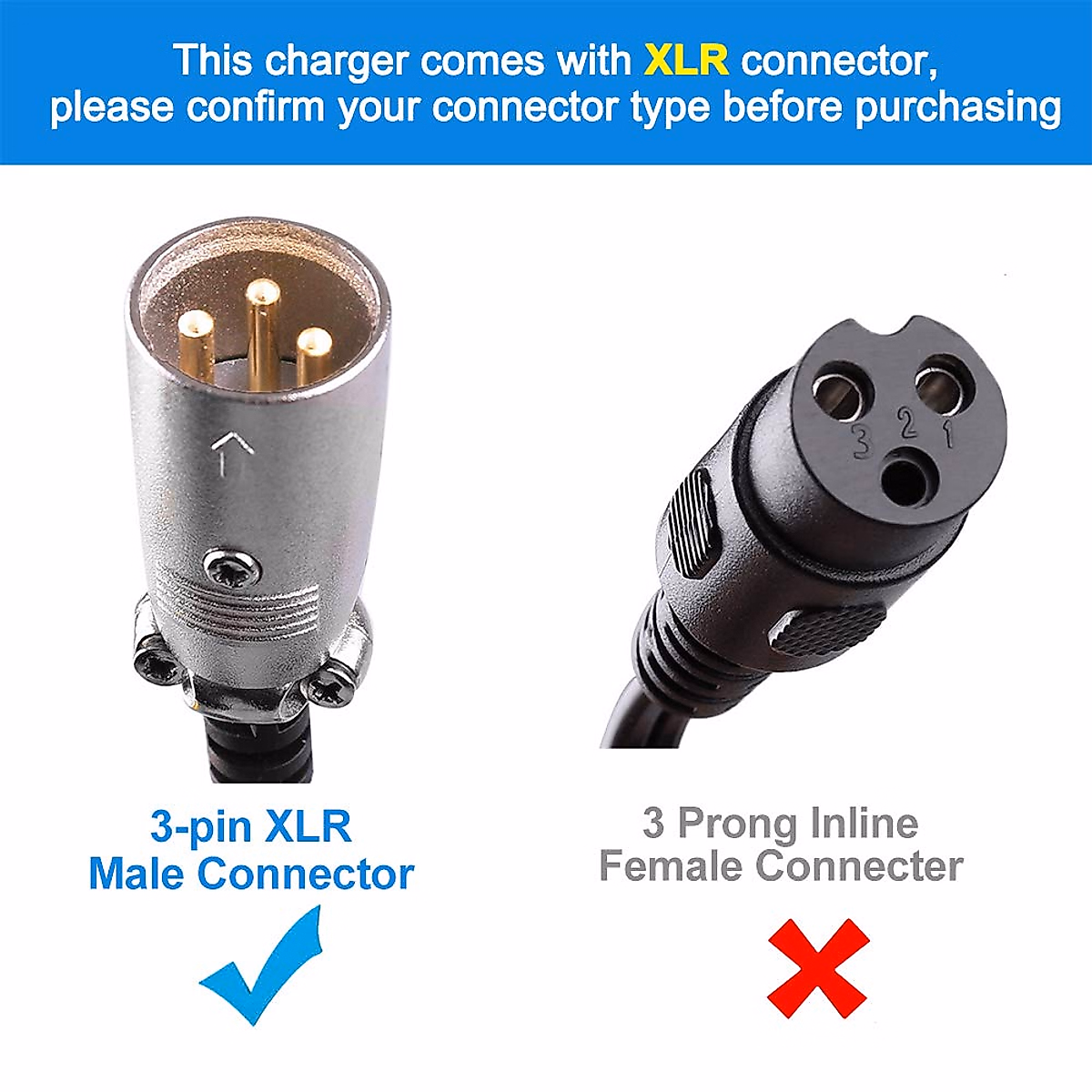 LotFancy 24V 2A Battery Charger for Electric Scooter, Wheelchairs, for Jazzy Power Chair, Pride Mobility, Shoprider, Drive Medical, Bladez, Elite Traveller