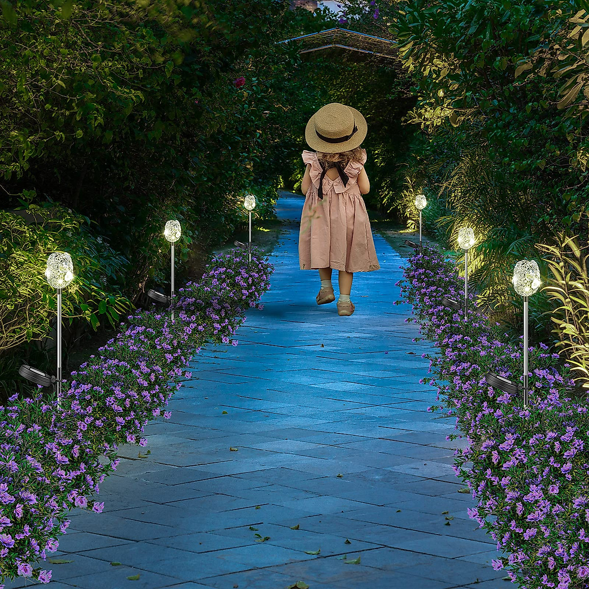 Solar Outdoor Lights 2 Packs,Garden Decor Pathway Lights Anzid Landscape Lighting Waterproof for Outside Backyard Fence Lawn Patio