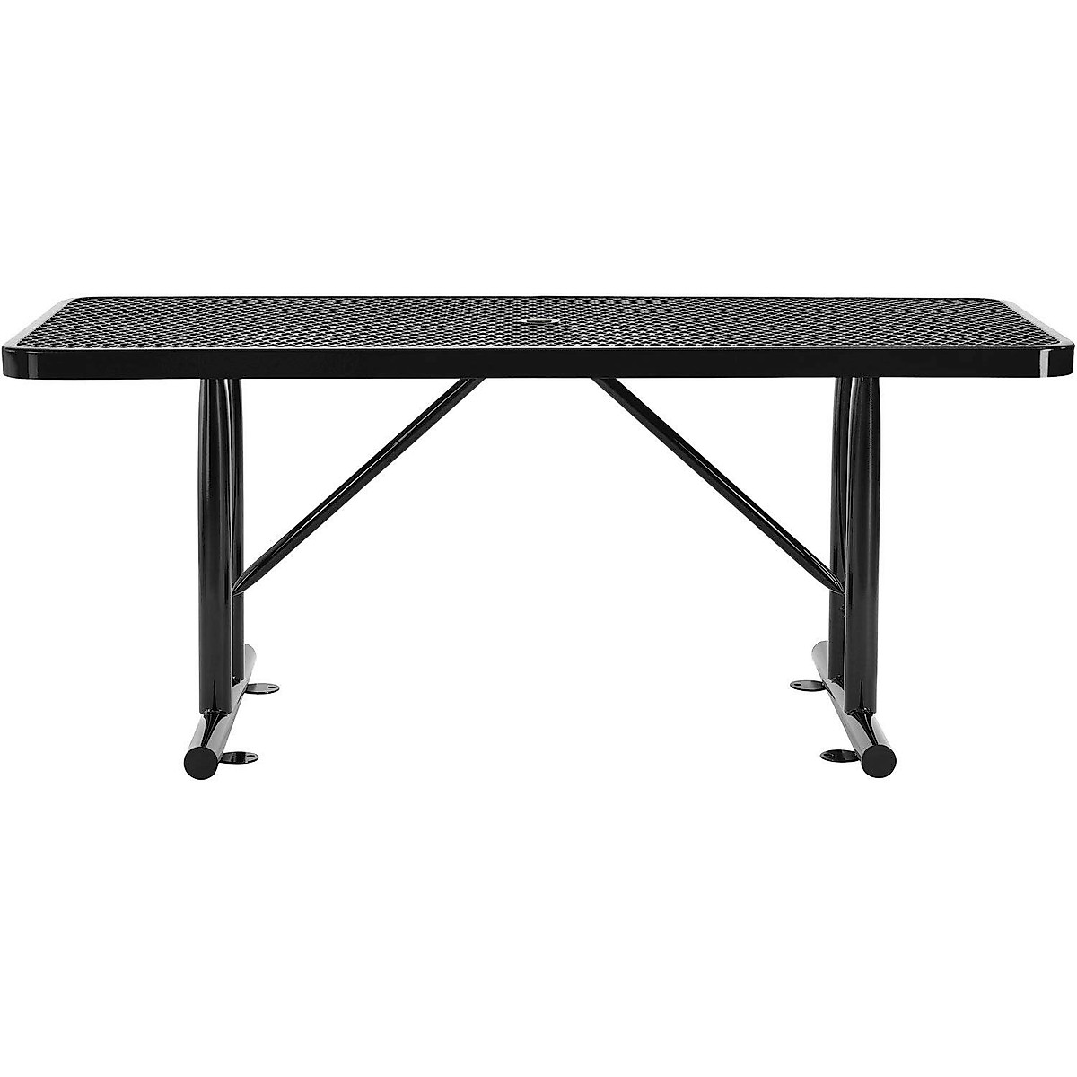 Global Industrial 6' Rectangular Expanded Metal Outdoor Table, Black