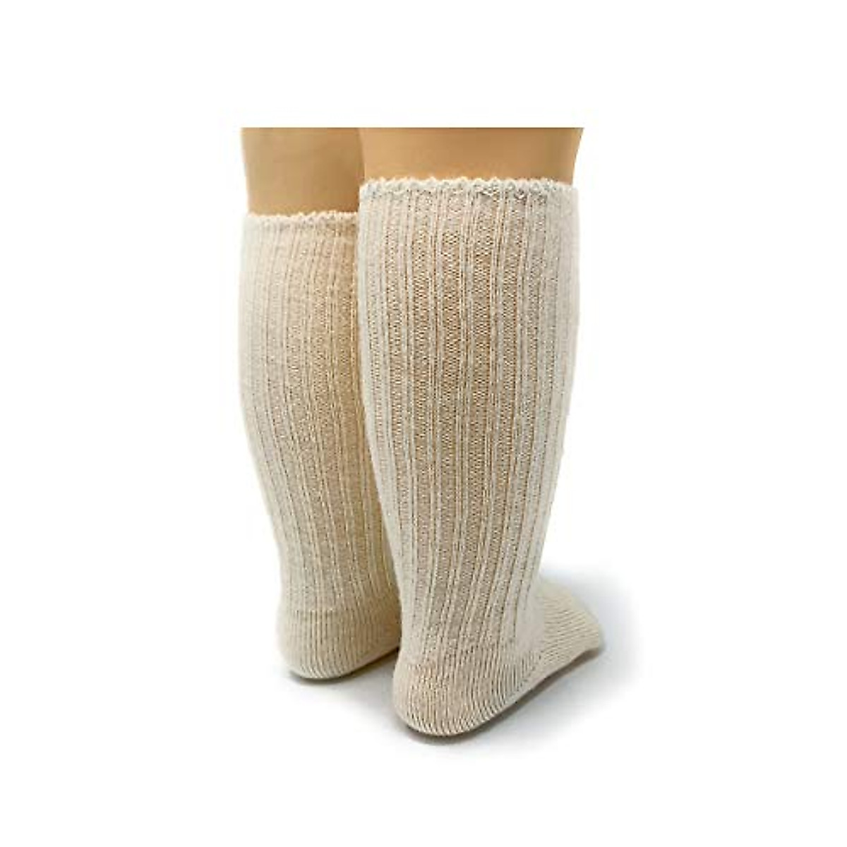 WARRIOR ALPACA SOCKS | Infant & Toddler Cuff-able Knee High | Baby Alpaca Wool (9-18 Months, Off White)