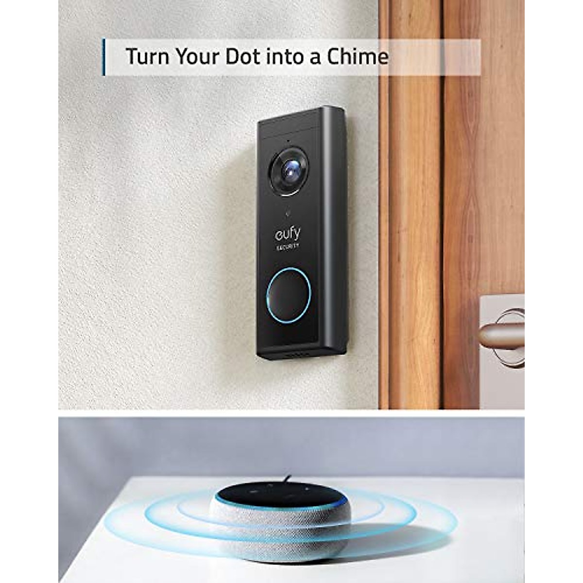 eufy Security, Wireless Add-on Video Doorbell with 2K Resolution, 2-Way Audio, Simple Self-Installation, HomeBase 1, 2, 3 or E Required