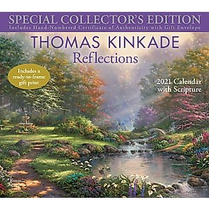 Thomas Kinkade Special Collector's Edition with Scripture 2021 Deluxe Wall Calen: Reflections