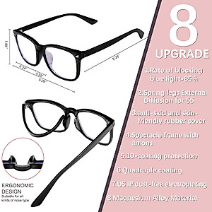 HEALSUN Blue Light Blocking Glasses for women/men 3Pack Computer Reading/Gaming/TV/Phones Glasses Anti Eyestrain (Black + Transparent+pink)