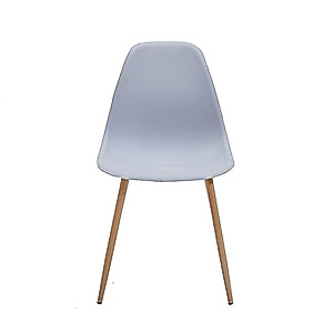 Porthos Home Oban Dining Chairs Set of 2 with Durable Plastic Shells and Tapered Iron Legs in Woody Accent (Great for Dining Rooms