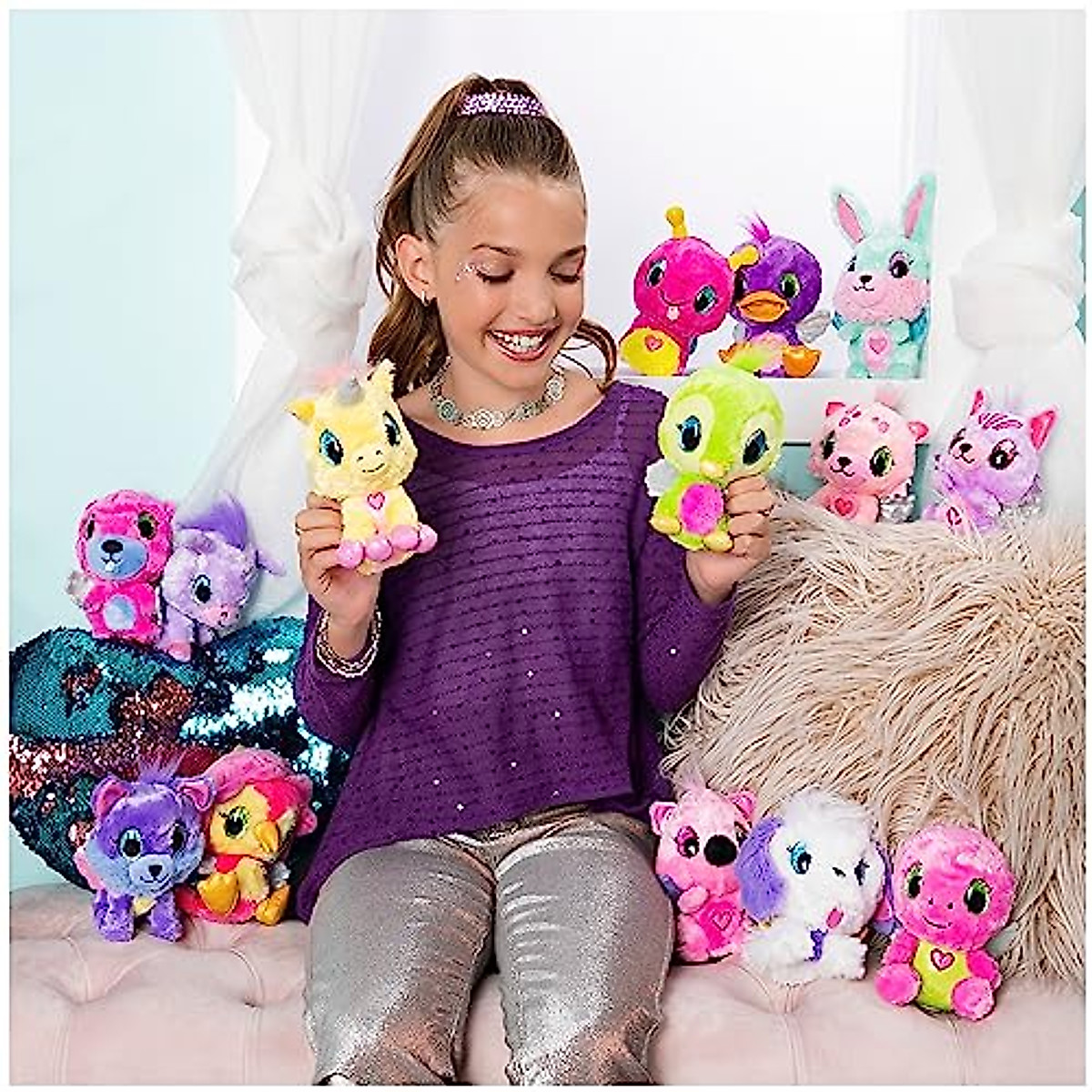 Hatchimals HatchiBuddies, 6” Tall Plush with Egg (Styles May Vary)