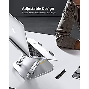 Laptop Stand, Portable Laptop Riser for Desk 17.3inch Laptops, Adjustment Laptop Stand for Desk, Laptop Holder Holds Up to 17.6lbs Computer Stand for Laptop Riser MacBook Stand for Desk - Silver