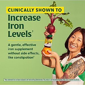 MegaFood Blood Builder - Iron Supplement Clinically Shown to Increase Iron Levels Without Side Effects - Iron Supplement for Women with Vitamin C, Vitamin B12 and Folic Acid - Vegan - 30 Tabs