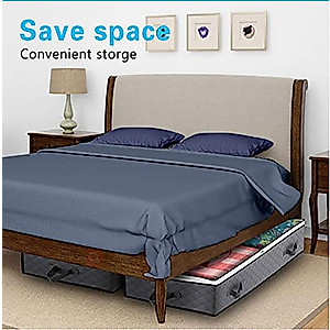 DRAMLOR Under Bed Storage Bags, 4 Pack Large Capacity Underbed Storage Containers with Reinforced Handles, Clothes Storage Bins Foldable Closet Organizers for Blanket, Pillows, Comforters and Quilts