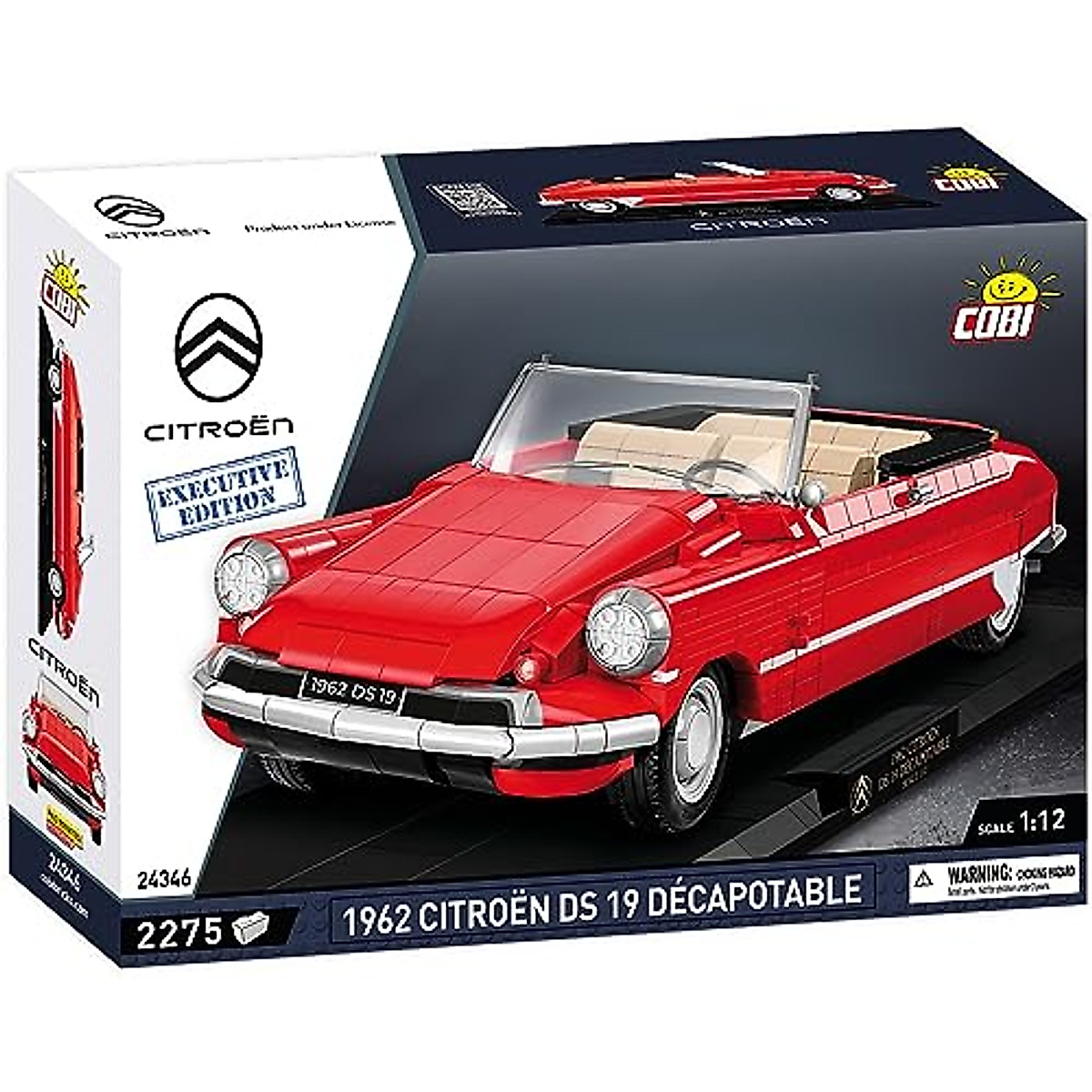 COBI Cars 1:12 Scale 1962 Citroën DS 19 Decapotable Executive Edition, Red