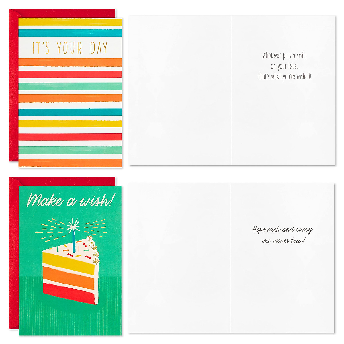 Hallmark Birthday Cards Assortment, 16 Cards with Envelopes (Make a Wish)