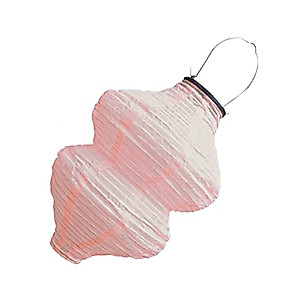 Uonlytech 2pcs Powered for Garden Pink Lamp Lawn Lamp, Solar Lantern, Fabric Coutyard with Chinese Outside Decorations Handle, Outdoor Non-woven Yard Landscape Lanterns - Handle