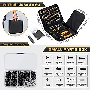 RC Car Hobby Tool Kit: Screwdriver Set (Hex Nut Slot Phillips), Pliers, Wrench, Stand, Body Reamer, 26 Pcs Repair Tools for RC Drone Helicopter Airplane Compatible with Traxxas Arrma RC Cars