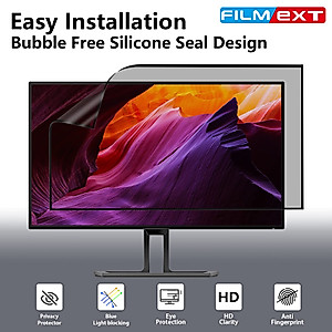 FILMEXT [2023 Upgrade 24 Inch Computer Privacy Screen Filter for 16:9 All-in-One Desktop/Frameless Monitor-Removable Blue Light UV Blocking Privacy Shield for Thin Bezel Computer