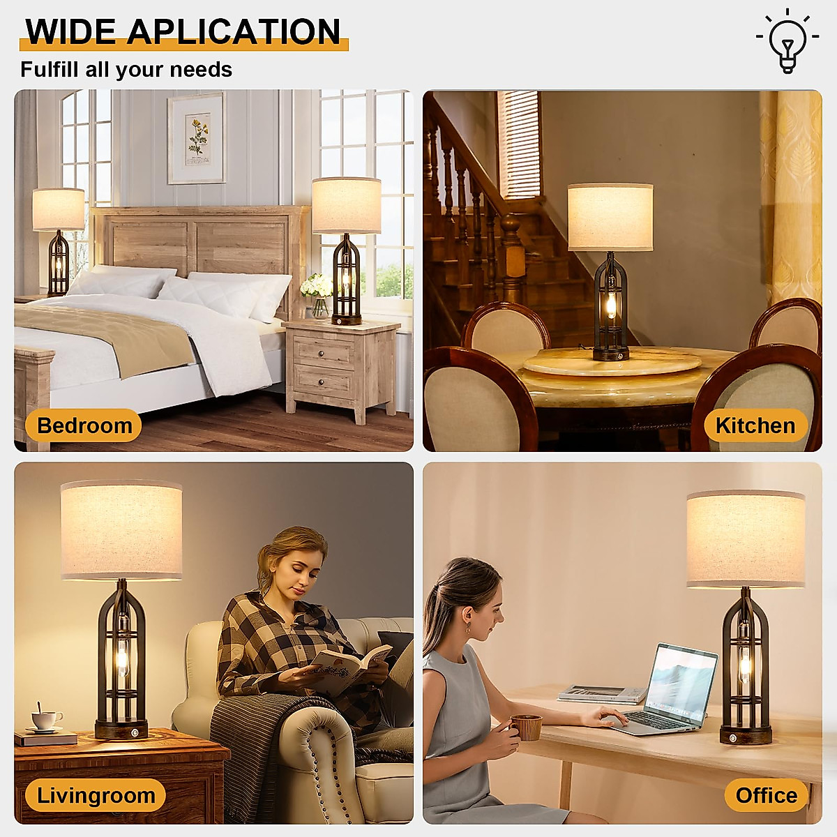 Seealle T30 Led Bulb, 3-Way Dimmable T30 Vintage LED Bulb, Natural White 2700K, E26 Base, AC 120V, 5W Edison Lights Bulbs for Living Room Table Lamp, 1 Pack