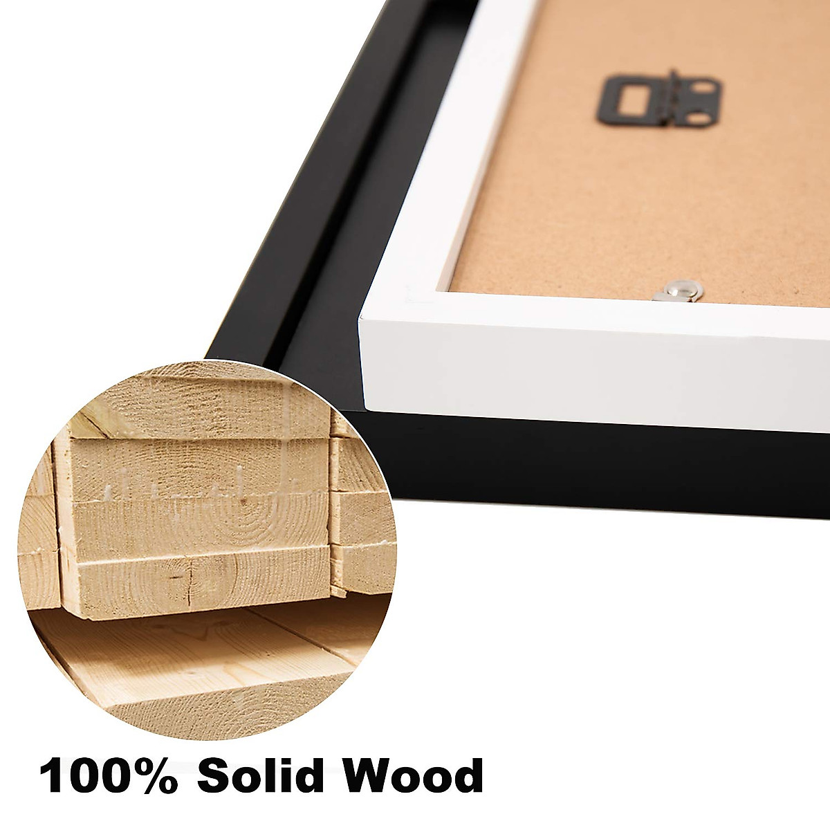 Egofine 11x14 Picture Frames Set of 4, Made of Solid Wood Covered by Plexiglass 5x7 and 8x10 with Mat or 11x14 without Mat, for Table Top Display and Wall Mounting Photo Frame White