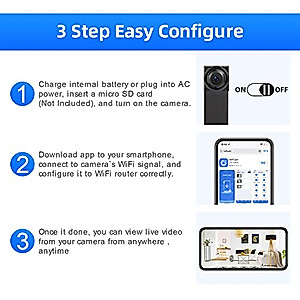Mini Spy Camera Module, 1080P WiFi Hidden Camera Portable DIY Wireless Nanny Cam with App Live Streaming, Motion Detection Push, Self Video Recording (Compatible with Android/iOS)