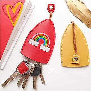 DIOWUS Car Key Case, Cute Fruits PU Leather Key Bag Creative Pull-Out Cute Large-Capacity Car Key Case Car Keychain Pouch Sleeve (Large pattern)