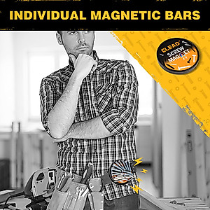 Magnetic Storage Organizer Tool Holder - 6-Piece Wall Mount Rack Garage Organization Power Magnet Hanger Workbench Board Slatwall Van Organizers Mounted Hanging Strip