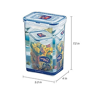(Pack of 3) LOCK & LOCK Airtight Rectangular Tall Food Storage Container 43.96-oz / 5.49-cup