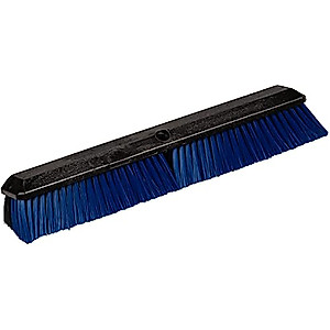 SPARTA 4188000 Spectrum Plastic Push Broom Head, Heavy Duty Broom, Industrial Broom With Synthetic Bristles For Outdoor, Indoor, Garage, Concrete, Patio, Kitchen, Bathroom, 18 Inches, Black