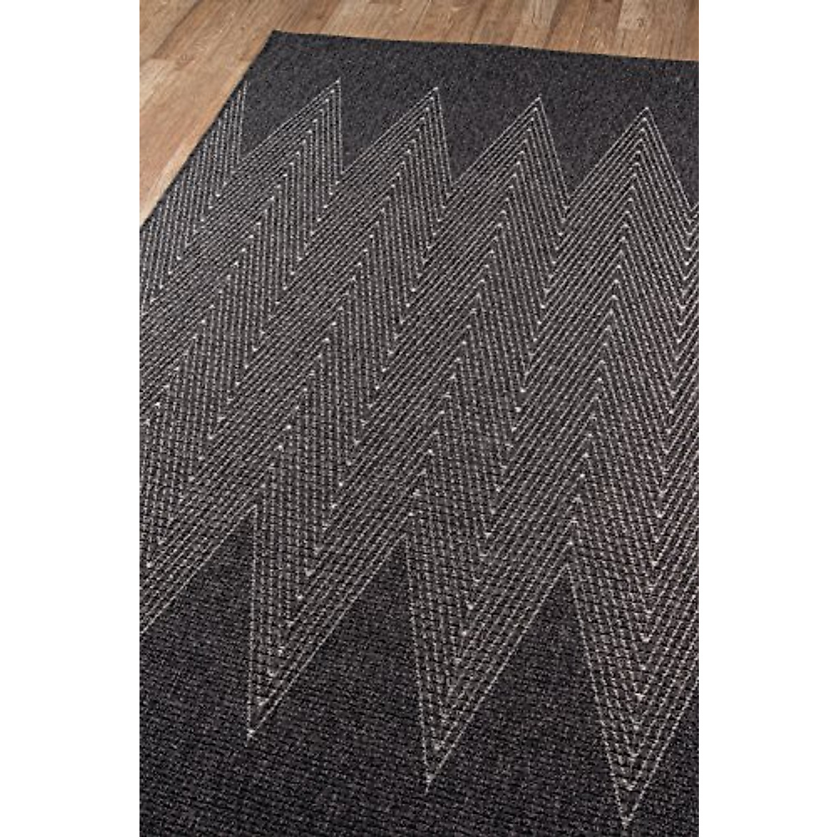 Momeni Rugs Como Contemporary Geometric Indoor Outdoor Area Rug, 2'7" x 7'6", Charcoal