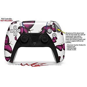 WraptorSkinz Skin Wrap compatible with Sony PS5 DualSense Controller Butterflies Purple (CONTROLLER NOT INCLUDED)