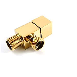 HOMCBEC Titanium Gold Brass 3 Way Diverter, G1/2"Angle Valve Hose Fitting Tee, Shut off Valve for Bath Shower Arm, Toilet Bidet Sprayer Faucet