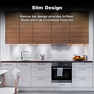 Under Cabinet Lights Plug-in Cold White 6000K, Dimmable LED Under Cabinet Lighting, 4pcs 12 Inch Under Counter Lights for Kitchen with Memory Function, LED Light Bar for Closet, Pantry, Workbench