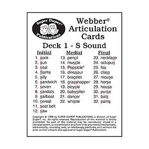 Super Duper Publications | Articulation S Sound Fun Deck | Vocabulary and Language Development Flash Cards | Educational Learning Materials for Children