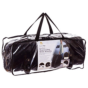 Jeep Child Car Seat Travel Bag with Wheels and Backpack Straps, Convenient Car Seat Cover for Airport Travel, Infant Carrier and Baby Carrier Travel Bag, Infant and Baby Gate Check Bag, Black