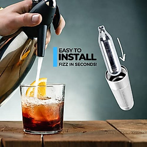 ICO 10pcs 8g CO2 Cartridge for Soda Maker, 8 gram CO2 cartridges or Soda Chargers for Sparkling Water Maker and Carbonated Water Machine (10)