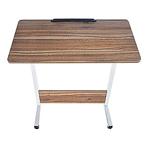 Toxz Computer Task Table Household Office Desk,Adjustable Height and Fold,Locking Casters,80CM 50CM,Fillet Wood,Simple,with Installation Tool(Ship from US!)