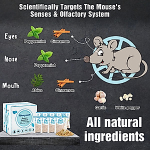 8 Pack Natural Mouse Repellent Pouches Peppermint Oil to Repel Mice and Rats, Rodent Repellent Pest Control Pouches Mice Repellent for House Mouse Deterrent Indoor