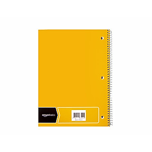 Amazon Basics Wide Ruled Wirebound Spiral Notebook, 100 Sheet - 5-Pack, Assorted Solid Colors