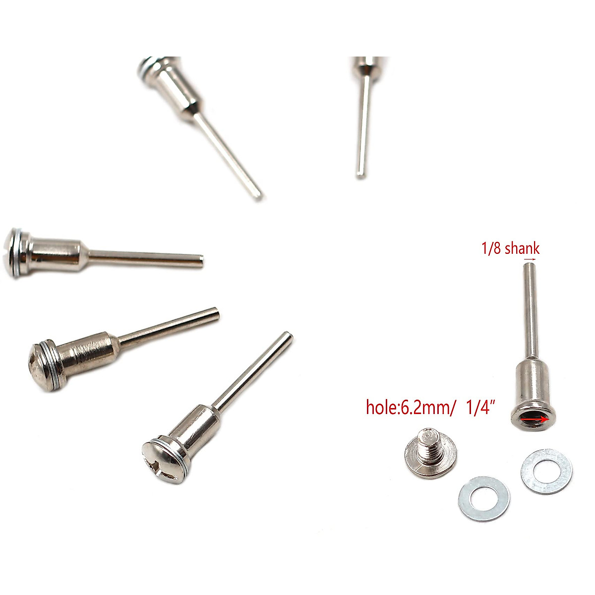 Preamer 6pcs 1/8" Shank Arbor Cut-off Wheel HSS Mandrel Holder Compatible with Most Rotary Tool Accessory Bit