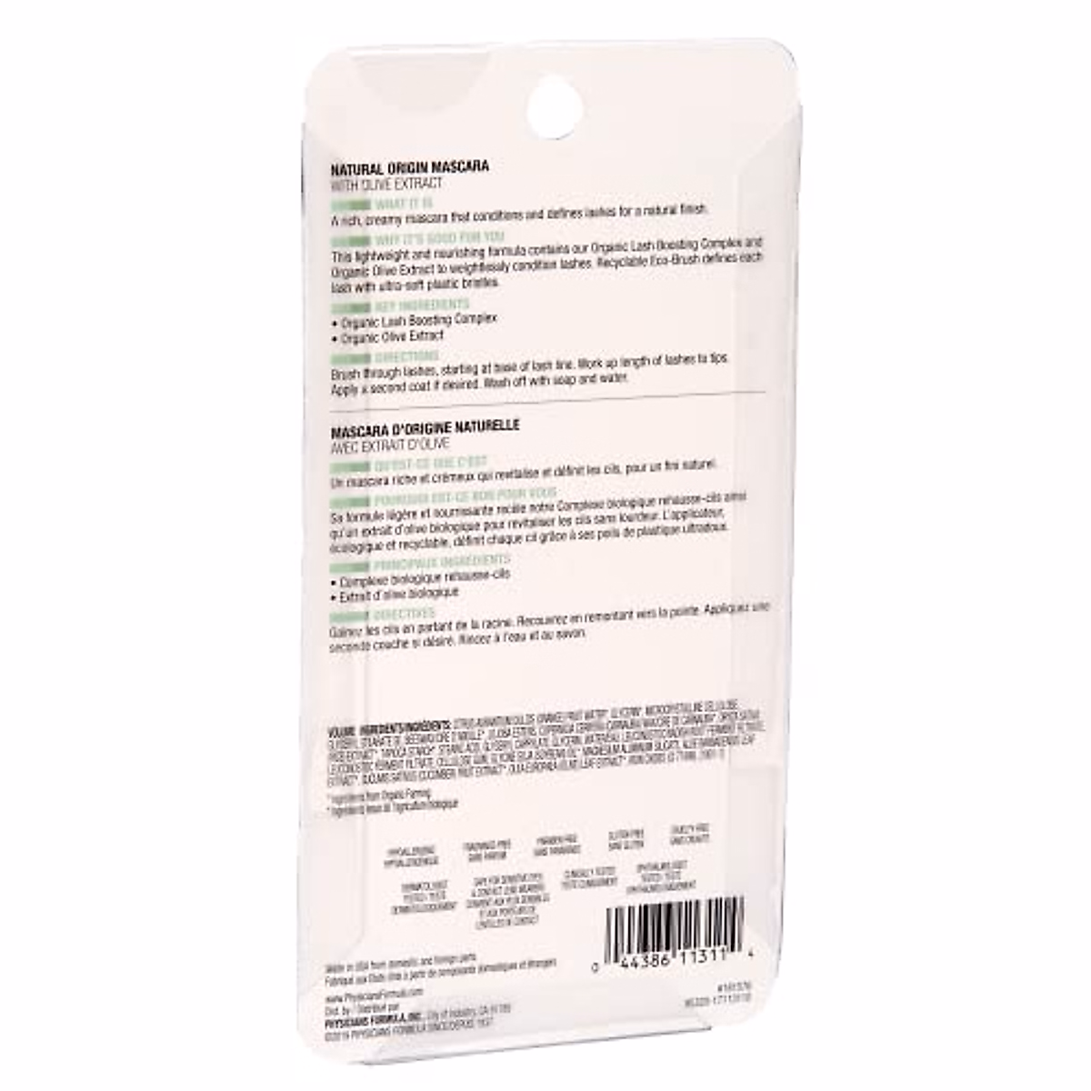 Organic Mascara By Physicians Formula Organic Wear All Natural Origin Mascara, Organic Makeup, Black, Dermatologist Test