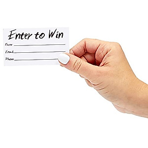 200-Pack Enter to Win Cards, 3.5x2 White Entry Form Raffle Tickets Slips for Fairs, Contests, Ballots, Carnivals, Drawings, Auction Events, Prize Games, Fundraisers
