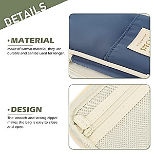 minkissy Bag Big Layer Study Art Zipper Pouch Holder Case Office Portable Stationery Classroom Pen Organizer Painting Large School Cover Vintage Pencil Lovely Dark Canvas Capacity Student