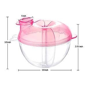 Accmor Baby Formula Dispenser for On-The-Go Feedings, Three-Compartment Non-Spill Formula Container to Go, Snack Milk Powder Dispenser for Traveling with Infant Toddler, Pink