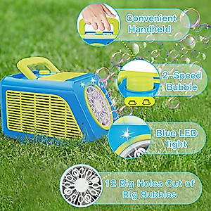 Bubble Machine, Bubble Maker,15000+ Bubbles Per Minute, 2 Speed Levels,Big Bubble Hole,Automatic Bubble Machine,Bubble Blower for Kids Toddler,Outdoor Toys for Party, Birthday, Wedding