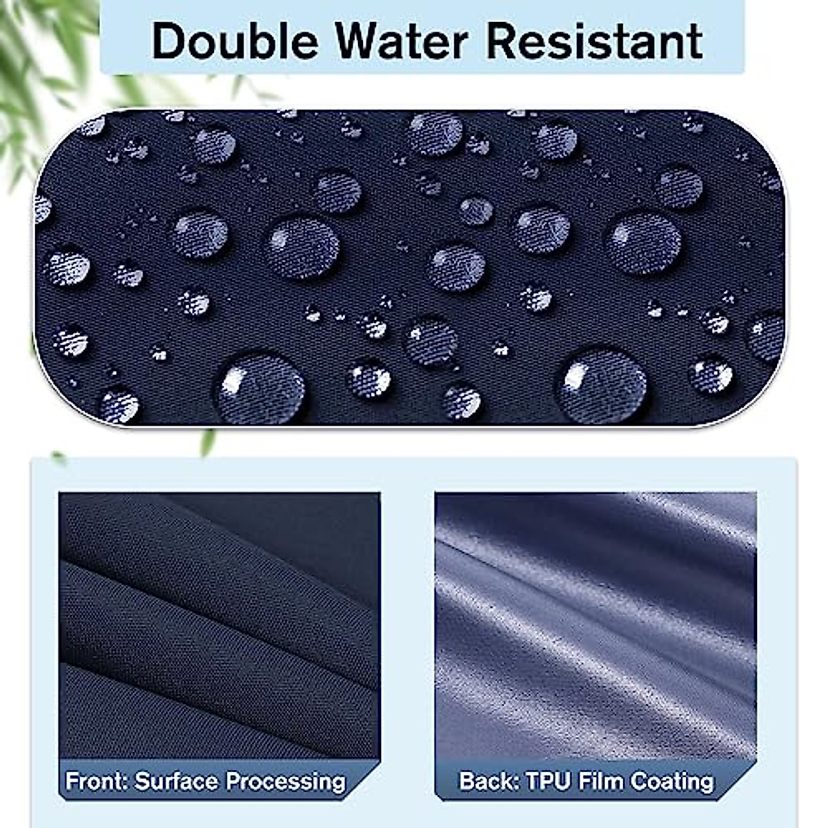 HAVARGO Outdoor Seat Cushions Set of 2, 18.5X16 Outdoor Chair Cushions Waterproof 1500H Fade-Resistant Patio Chair Cushion, Patented Ventilation Chair Cushions for Outdoor Furniture, Navy Blue