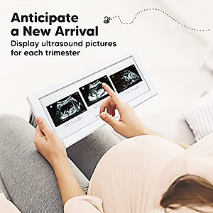 Sonogram Picture Frame - Trio Ultrasound Picture Frames For Mom To Be Gift - Baby Ultrasound frame - Pregnancy Announcements Sonogram frame - Baby Nursery Decor, Pregnant Mom Gifts (Alpine White)