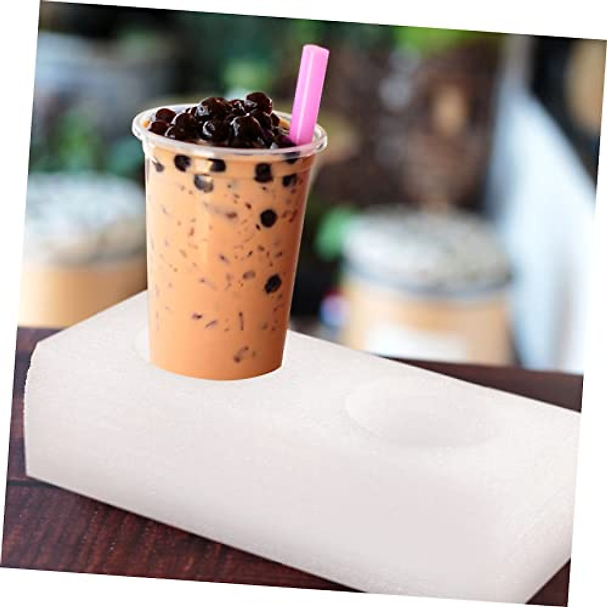 UPKOCH 2pcs Takeaway Cup Holder Bowl Racks Cup Holder Tray Coffee Cup Carriers can Carrier Drink Coffee Cups Disposable Coffee Trays Milk Tea Cup White Dish Shape epe Pearl Cotton