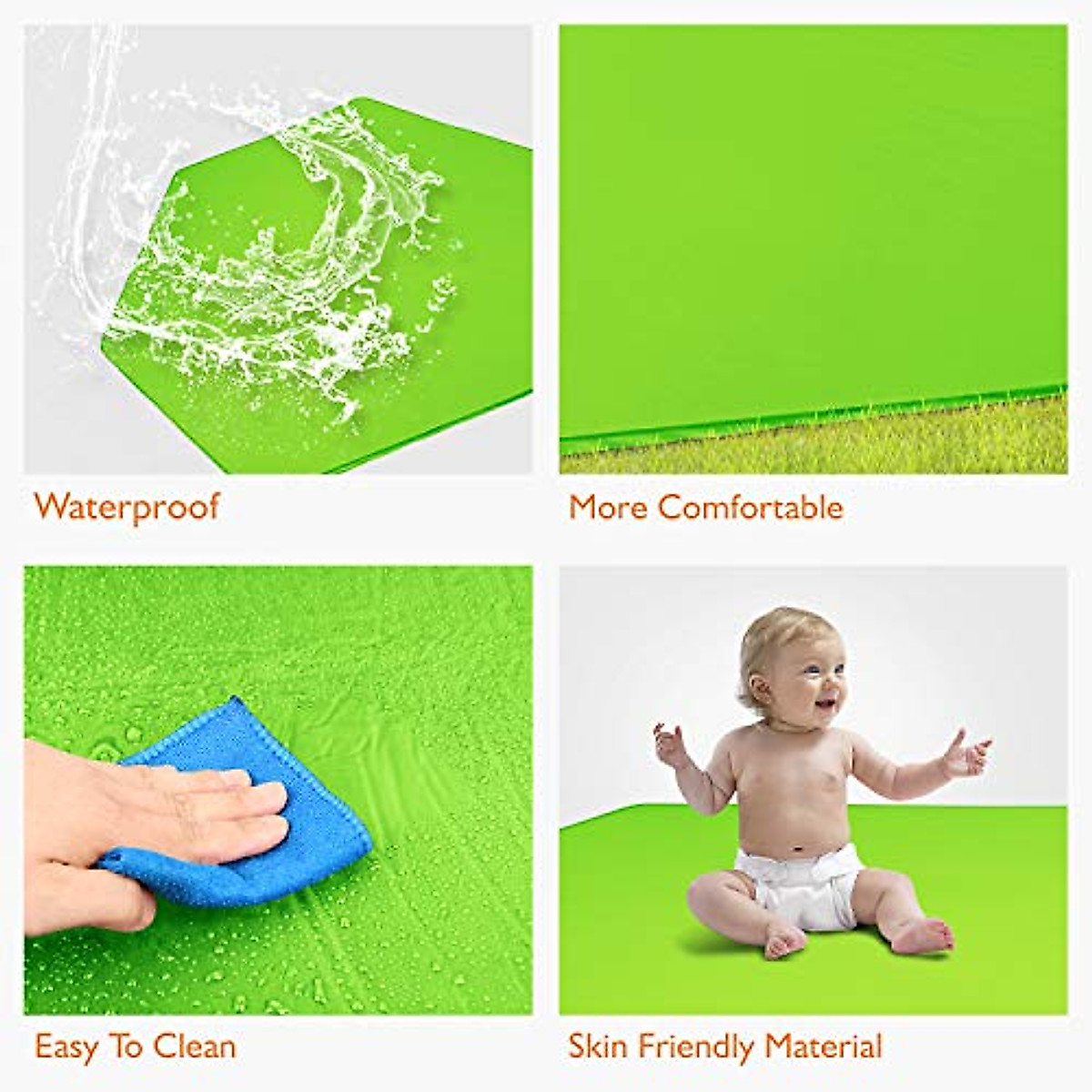 Hoybell Playpen Mattress, Compatible with Summer Pop 'N Play Playard, Self Inflatable Comfortable with Carry Case - Green