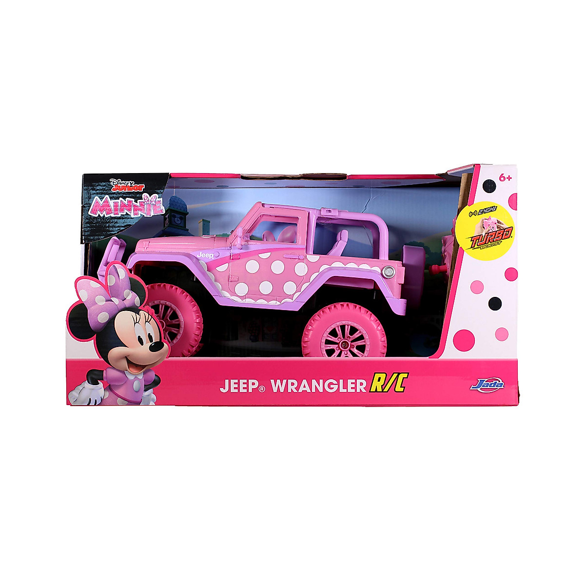 Jada Toys Disney Junior 1:16 Minnie Mouse Jeep Wrangler Remote Control Car, 2.4 GHz Pink Plastic Unisex Toy Vehicle