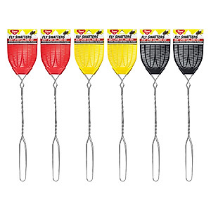Enoz Flyswatter, Rids Home and Garden of Pests, Multicolor, Heavy Duty with Vented Design, Easy to Use, Pack of 12